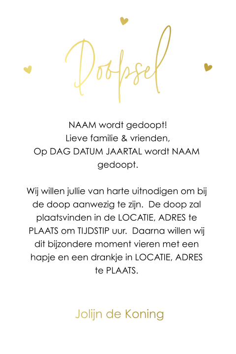 Doopkaart teksten