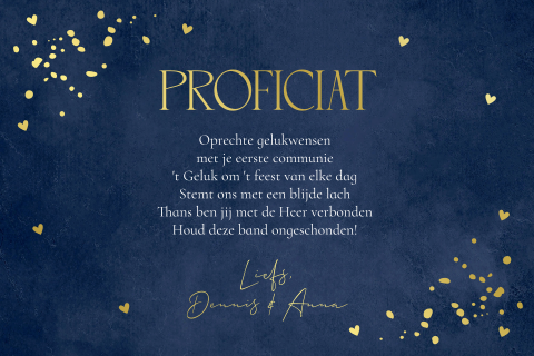 Felicitatie communie en vormsel