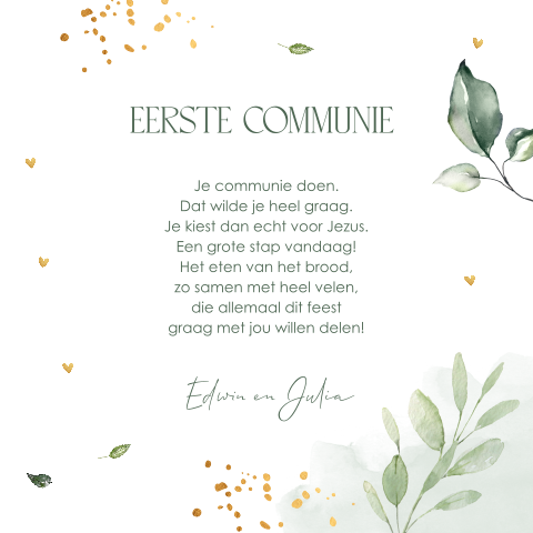 Felicitatie communie en vormsel
