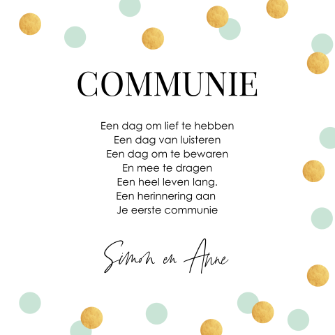 Felicitatie communie en vormsel