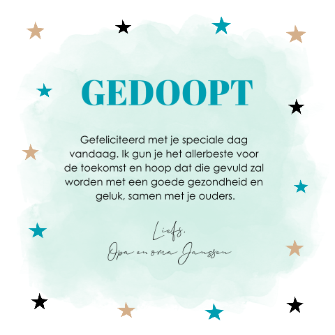 Felicitatiekaart doop
