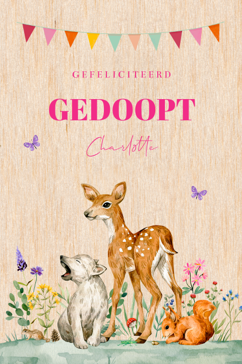 Felicitatiekaart doopsel wolkje