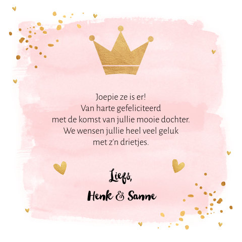 Felicitatie geboorte dochter of zoon