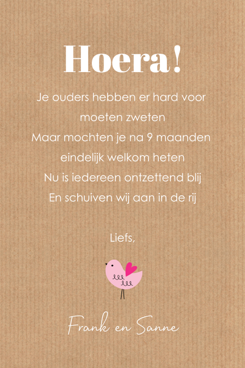 Felicitatie geboorte meisje