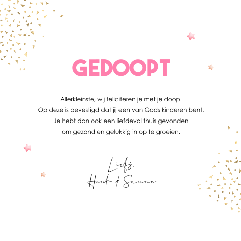 Felicitatie doop