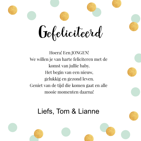 Felicitatie geboorte dochter of zoon